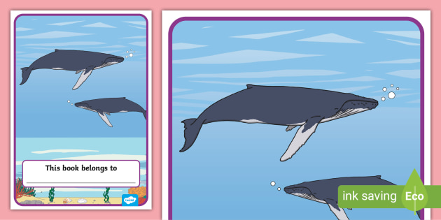 FREE! - Humpback Whale Themed Book Cover (teacher made)