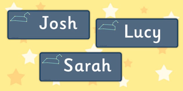 👉 Leo Class Constellation Themed Editable Drawer, Peg, Name Labels