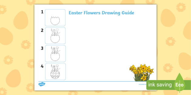 FREE! - Easter Flowers Drawing Guide - Arts & Crafts | Twinkl