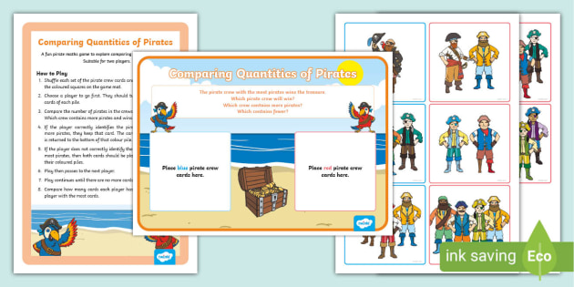 👉 Comparing Quantities of Pirates Game (teacher made)