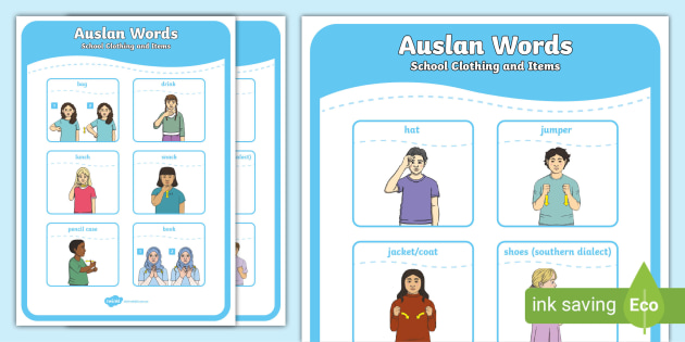 FREE! - Auslan Clothing Signs - Speech Pathology - Twinkl