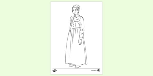 FREE! - Nineteenth-Century Maid Colouring Sheet
