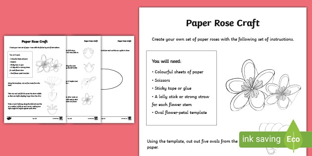 FREE! - Paper Rose Craft Activity - Primary - Twinkl