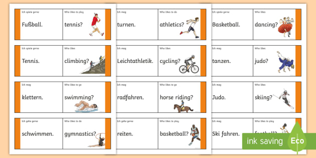 Sports Loop Cards - German (teacher made)