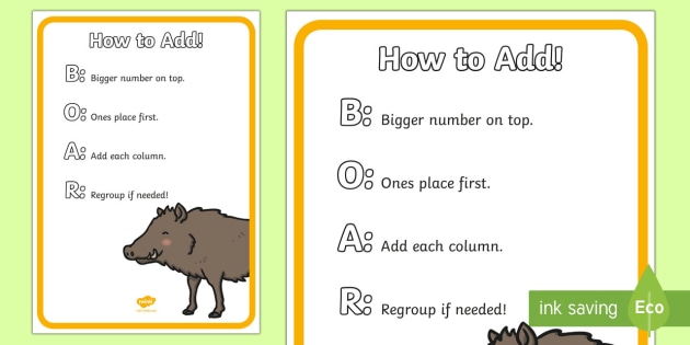 How to Add Math Poster (teacher made)