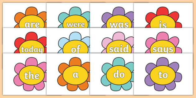Year 1 Common Exception Words on Flowers (teacher made)