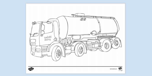 FREE! - Milk Tanker Colouring Sheet | Colouring Sheets