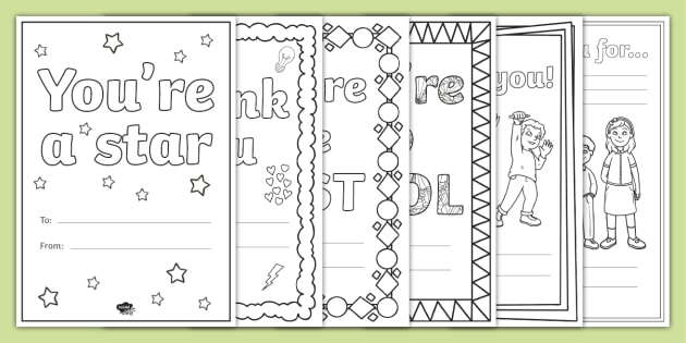 Appreciation Colouring Sheets | Twinkl Party