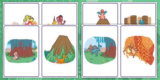 Hide-a-Saurus Preposition Cards