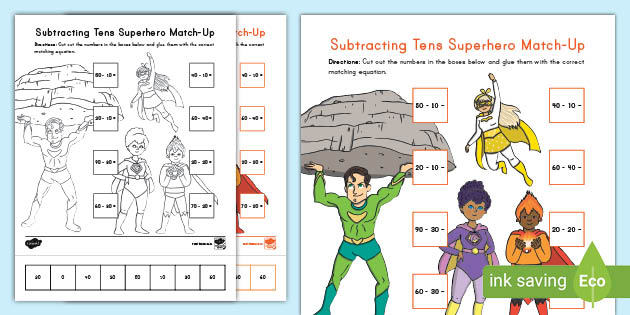 Subtracting Multiples of Ten Match-Up Activity
