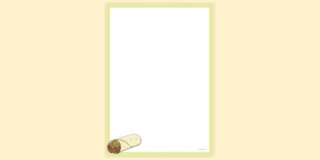 FREE! - Simple Blank Burrito Page Border | Page Borders | Twinkl
