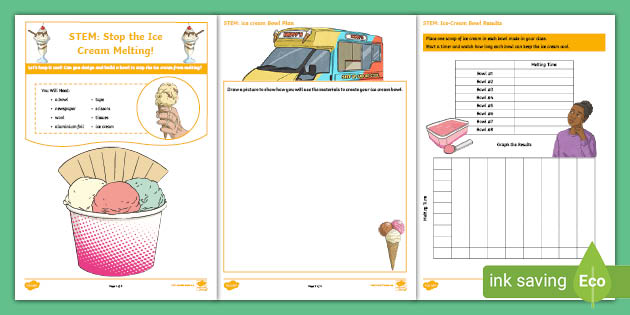 STEM: Stop the Ice Cream Melting! (teacher made)