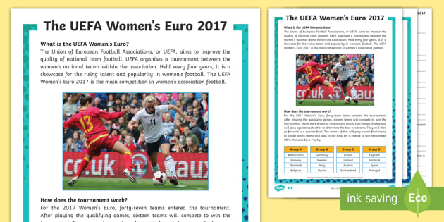 UEFA Women's Euro 2017 Differentiated Reading Comprehension Activity