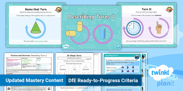 👉 Y1 Position and Direction Turns PlanIt Maths Lesson 2