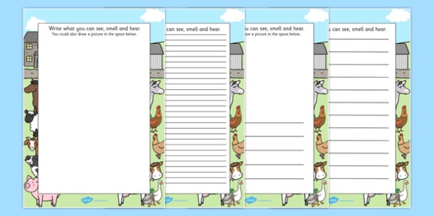 Farm Trip Senses Writing Frames (teacher made)