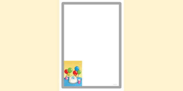 FREE! - Simple Blank Party Border | Page Borders | Twinkl