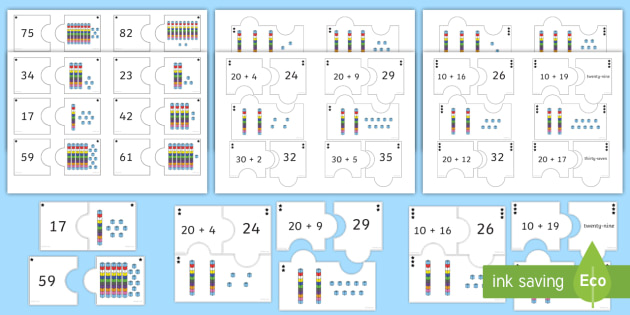 Place Value within 100 Differentiated Jigsaw Cut-Outs
