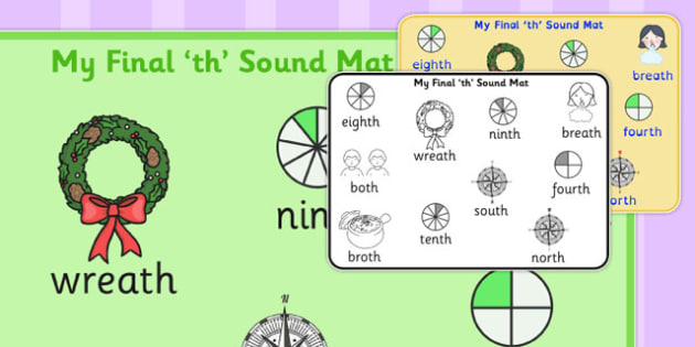 Final Voiceless 'th' Sound Word Mat 2 (teacher made)