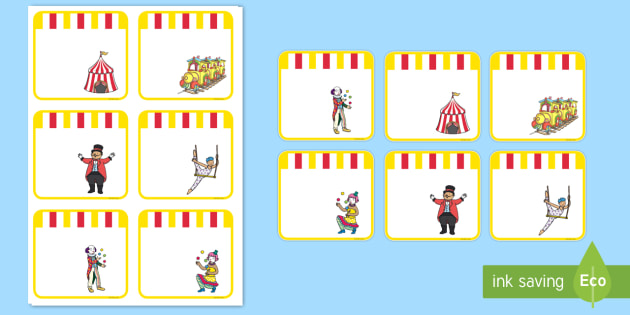 Circus Themed Square Peg Name Labels - - Circus Themed Editable Gratnells