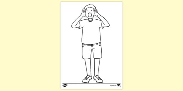 FREE! - Child Shouting Voice Colouring Sheet | Colouring Sheets