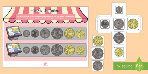 Australian Coins Cash Register Board Game (teacher made)