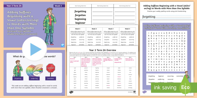 Year 3 Term 2A Week 3 Spelling Pack (teacher made)