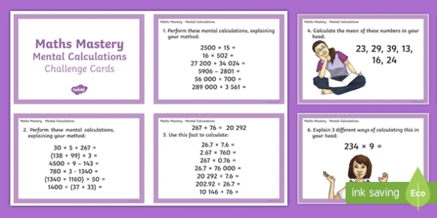 Year 5 Maths Mastery Mental Calculations Challenge Cards Year 5 Maths Mastery Mental Calculations Challenge Cards