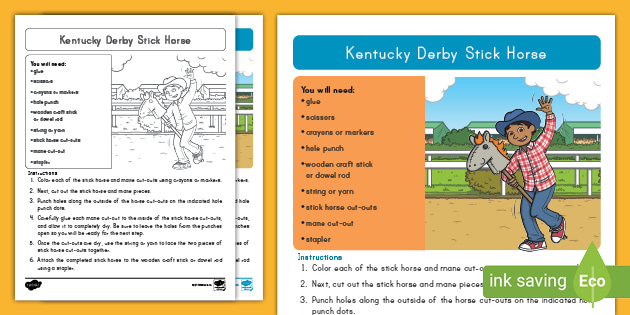 Kentucky Derby Stick Horse Craft (teacher made)