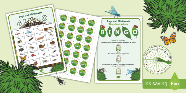 Bug Bingo Game for Summer Activities - Minibeast Games