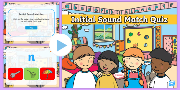 * NEW * Initial Sound Match Quiz PowerPoint - Phonics, initial