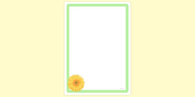 Yellow Daisy Flower Page Border | Twinkl Page Borders