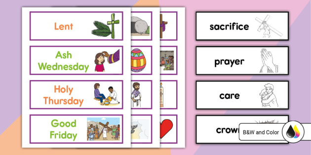 Lent Word Cards (teacher made)