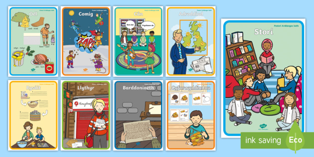 Posteri Arddangos Llenyddiaeth Cymraeg - Cymraeg CC3