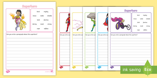 Superhero Description Writing Frames (teacher made)