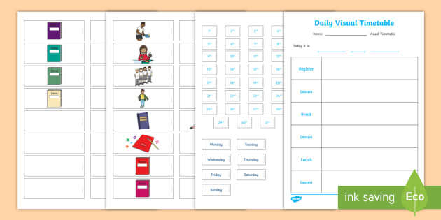 Daily Visual Timetable Worksheet | Teaching Resource