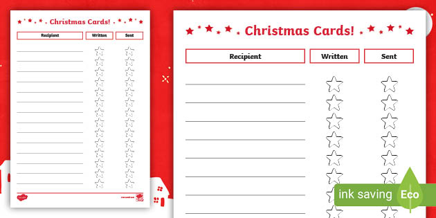 Christmas Card Checklist (teacher made)