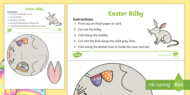 Cutting Skills Easter Bilby (teacher made)