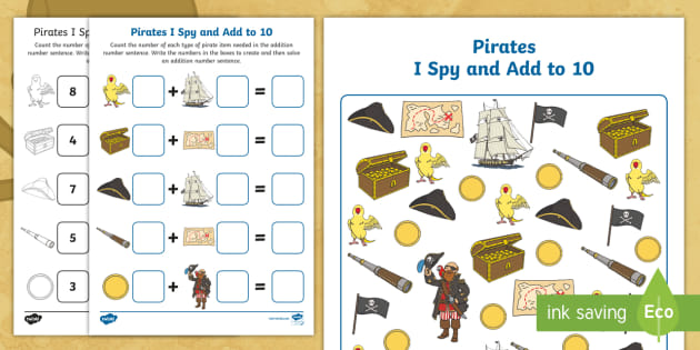 Pirates I Spy and Add to 10