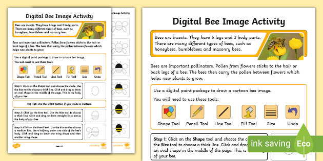 KS1 Digital Bee Image Activity (Teacher-Made)