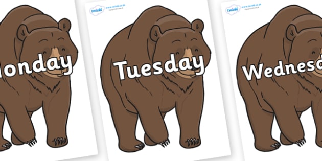 Days of the Week on Bear