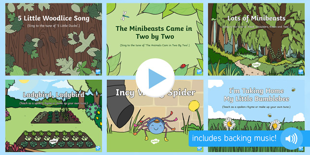 Minibeasts Songs and Rhymes PowerPoints Pack (teacher made)
