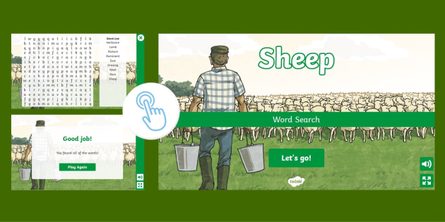 Interactive Sheep Word Search (teacher made)
