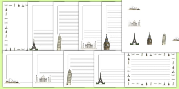 Tourism Page Borders -tourists, travel, holidays, summer, kindergarten, ks1