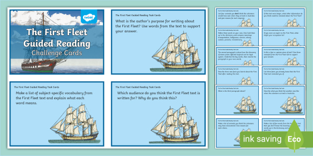 First Fleet Guided Reading Challenge Cards (teacher made)