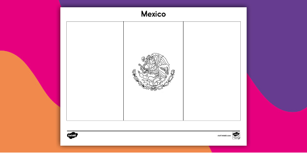 mexican flag printable coloring page