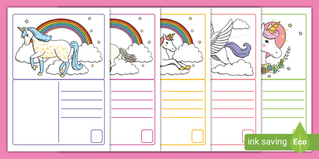FREE! - Unicorn Themed Postcards (teacher made)