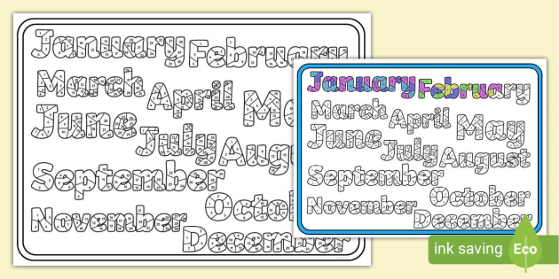 2022 Colour-In Calendar Activity Sheet