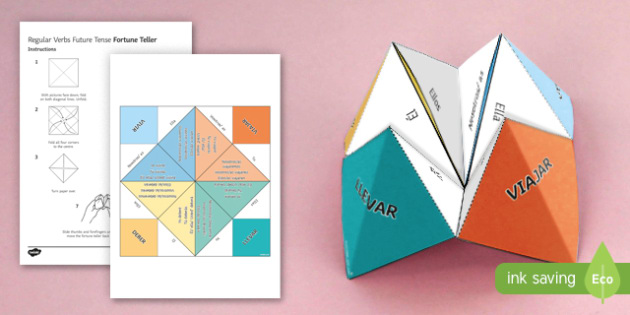 Regular Verbs Future Tense Fortune Teller Game - Spanish Speaking Practice,