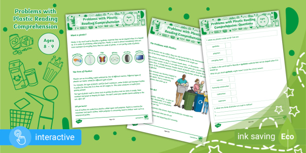 Plastic Reading Comprehensions | twinkl.ca
