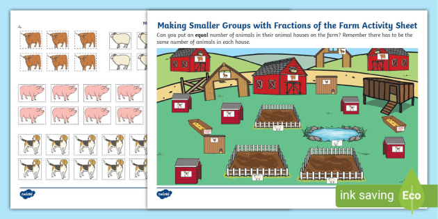Making Smaller Groups with Fractions Activity Sheet